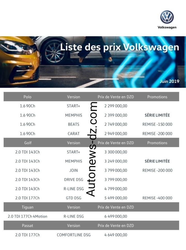 Sovac Algérie : 400 000 DA de remise sur la Volkswagen Golf GTD... - autonews-dz.com